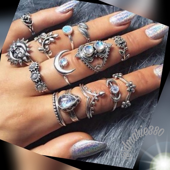 Jewelry | New Trendy Vintage Bohemian 14 Pc Ring Set | Poshmark